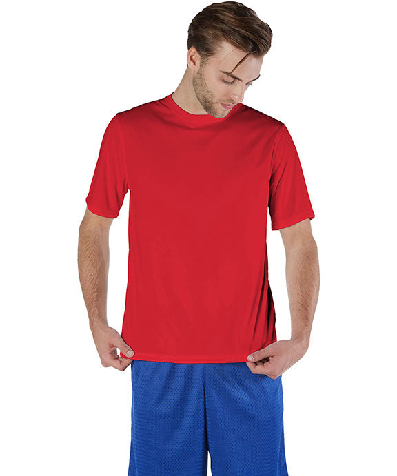 CW22 - Champion Adult 4.1 oz. Double Dry® Interlock T-Shirt | Scarlet ...